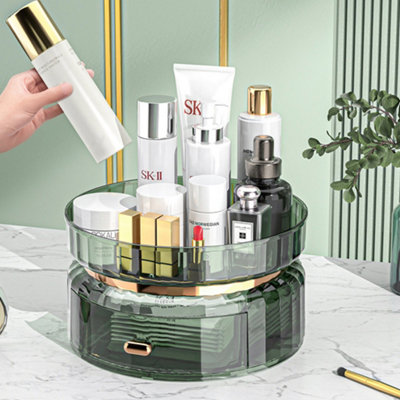 Emerald 360 Degrees Rotate with Drawer Organization Skincare Storage ...