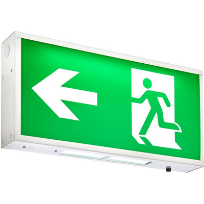 Emergency Exit Box Light Sign - 1.5W Daylight White LED - Maintained ...
