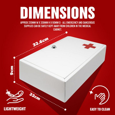 Emergency First Aid Medical Cabinet Box Wall Mounted Lockable Storage ...