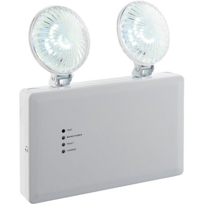 Emergency Twin Wall Spot Light - 2 x 3W Hi Power Daylight White LEDs ...