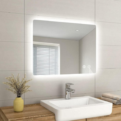 EMKE Bathroom Bluetooth Mirrors with Shaver Socket, LED Mirrors with ...