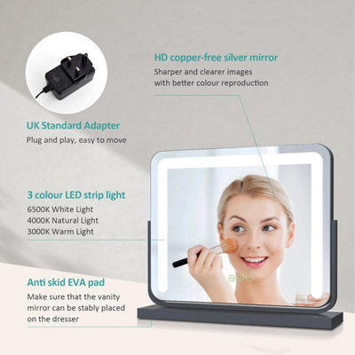 EMKE Hollywood Makeup Mirror with Lights, Tabletop Mirror with Dimmable ...