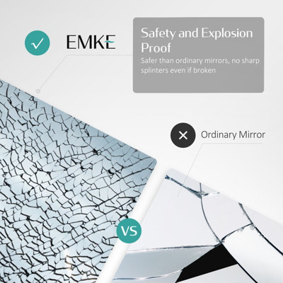 EMKE LED Bathroom Mirror 70x50cm with 3X Magnifier, Anti-Fog, Shaver ...