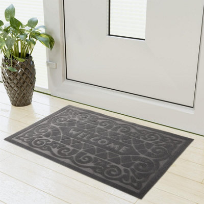 Emma Barclay Welcome Anti-Slip Mat Grey 60x40cm