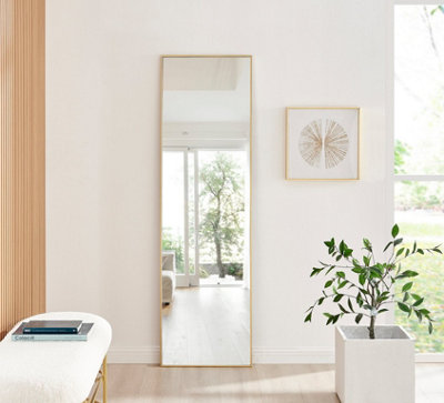 Emma Full Length Extra Large 170x50cm Gold Framed Rectangular Vertical Living Room Hallway Wall ...