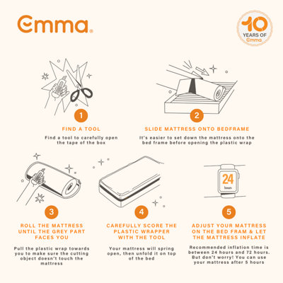 Emma Hybrid Original Roll Packed Mattress Single Size - 090x190