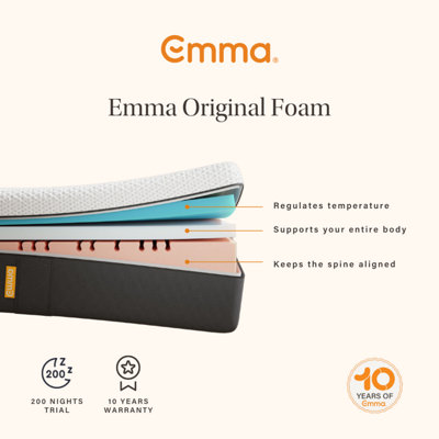 Emma Original Memory Foam Roll Packed Super King Size Mattress
