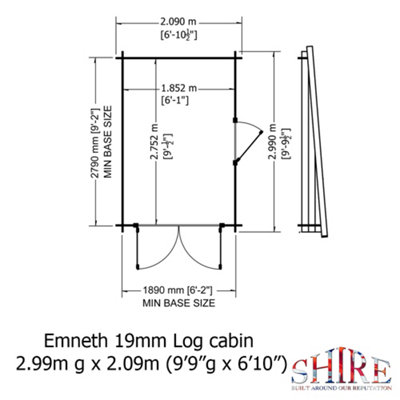 Emneth 10x7 19mm Summer House Log Cabin