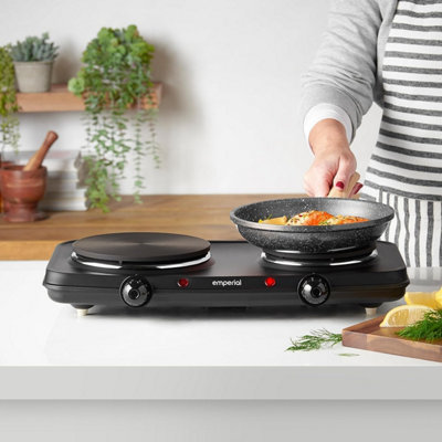Emperial Double Hotplate, 2250W Portable Electric Hob with Dual ...