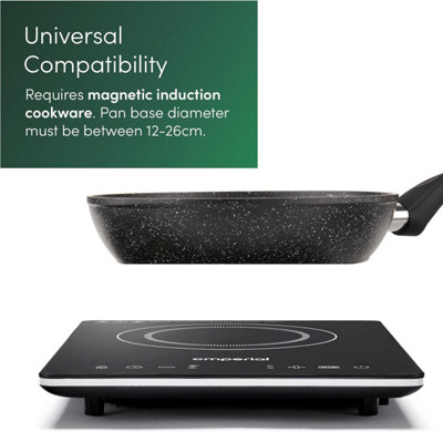EMPERIAL SINGLE INDUCTION HOB, 2000W PORTABLE INDUCTION COOKER WITH ...
