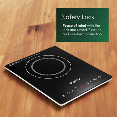 EMPERIAL SINGLE INDUCTION HOB, 2000W PORTABLE INDUCTION COOKER WITH ...