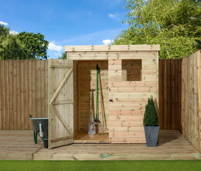 Empire 1500 Pent 5x4 pressure treated tongue and groove wooden garden ...