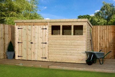 Empire 4000 Pent 12x6 double door left windows