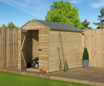 Empire 9000 Premier Apex Shed 5x10 pressure treated tongue and groove ...