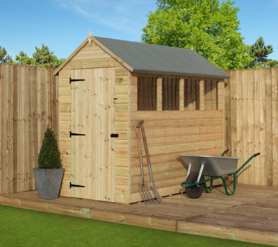 Empire 9200 Premier Apex Shed windows 4x8 pressure treated tongue and ...