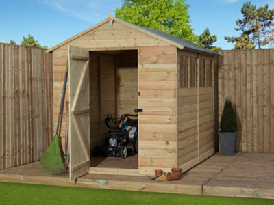 Empire 9200 Premier Apex Shed windows 5x10 pressure treated tongue and ...