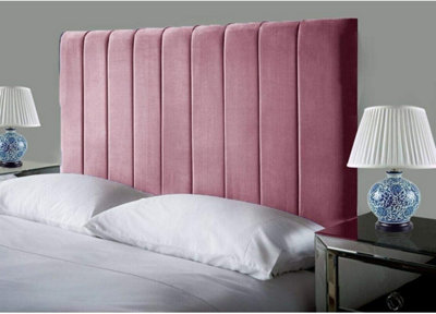 EMPIRE BEDS PORTLAND 24" HEIGHT HEADBOARD IN PINK PLUSH VELVET FABRIC ...