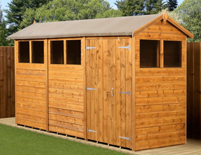 Empire Modular Apex 4x12 dipped treated tongue and groove wooden garden ...