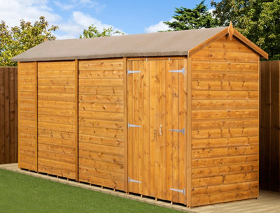 Empire Modular Apex 4x14 dipped treated tongue and groove wooden garden ...