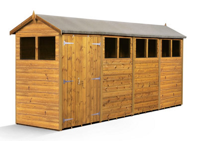 Empire Modular Apex 4x16 dipped treated tongue and groove wooden garden ...