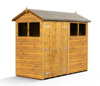 Empire Modular Apex 4x8 dipped treated tongue and groove wooden garden ...