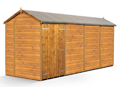 Empire Modular Apex 6x16 dipped treated tongue and groove wooden garden ...