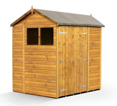 Empire Modular Apex 6x6 dipped treated tongue and groove wooden garden ...