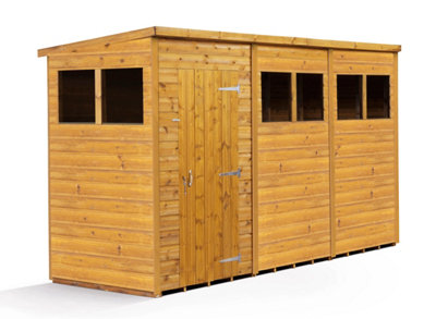 Empire Modular Pent 12x4 dipped treated tongue and groove wooden garden ...