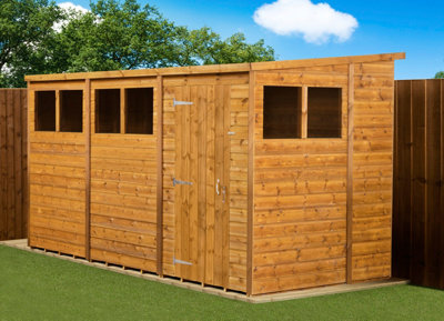 Empire Modular Pent 12x6 dipped treated tongue and groove wooden garden ...