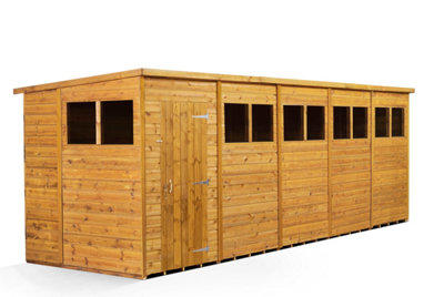 Empire Modular Pent 20x6 dipped treated tongue and groove wooden garden ...