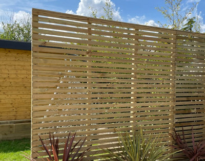 Empire slatted pressure treated fence panels 6ft x 6ft (pack of 4)