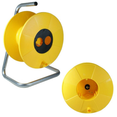 EMPTY CABLE REEL DRUM CARRIER & DISPENSER 16A 110V 240V POWER STORAGE ...