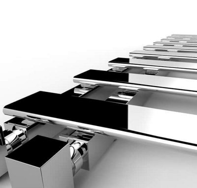 EMRENO Designer Towel Radiator 500mm x 800mm, Open End Flat Chrome