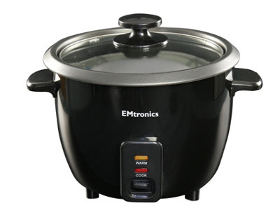EMtronics 1L Rice Cooker 400w with Non-Stick Pot & Keep Warm Setting - Black | DIY at B&Q