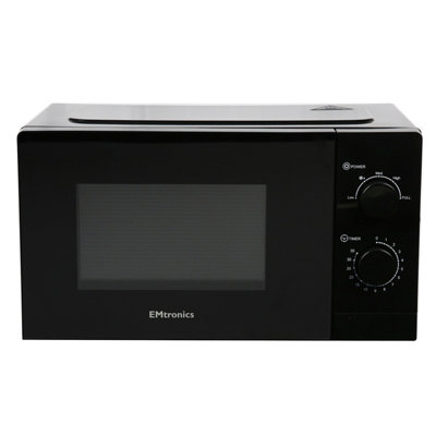 EMtronics 20 Litre Black Microwave 700W With Defrost and 35 Minute Timer