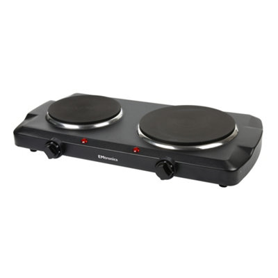 EMtronics 2500W Portable Hob with Double Hotplates, Temperature Control ...