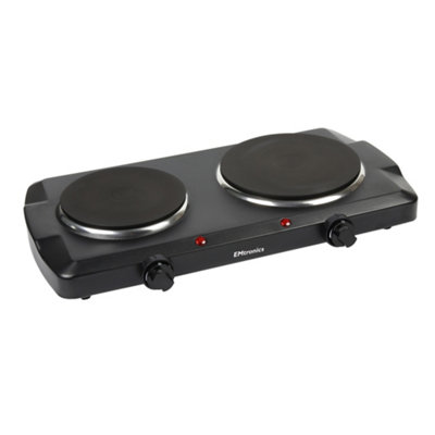 EMtronics 2500W Portable Hob with Double Hotplates, Temperature Control ...
