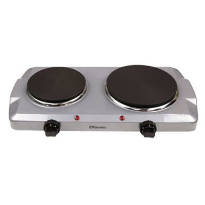 EMtronics 2500W Portable Hob with Double Hotplates, Thermostat Control ...