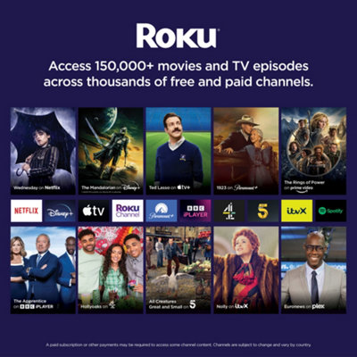 EMtronics Roku TV Smart 40" Inch Full HD with Freeview Play, Apps and 3 ...