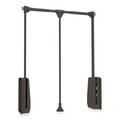Emuca Hang pull down wardrobe rail lift, 830 - 1150, Moka painted ...
