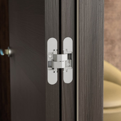 Emuca Lot of 2 concealed hinges for wicket doors, 40kg load, 180 degree ...