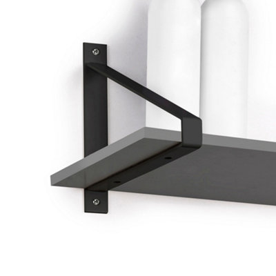 Emuca Pair of Shelf straight wood shelf supports with triangular shape ...