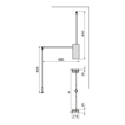 Emuca Sway pull-down wardrobe rail lift, 450 - 600mm, Steel, Aluminium ...