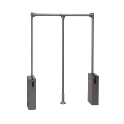 Emuca Sway pull-down wardrobe rail lift, 450 - 600mm, Steel, Aluminium ...