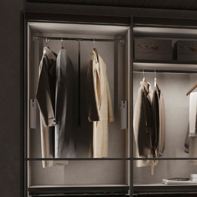 Emuca Swaypull down wardrobe rail lift, 830 - 1150mm, Steel, Aluminium ...