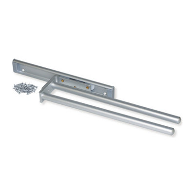 Emuca Towel rack extendable, 2 arms, Aluminium, Matt anodised