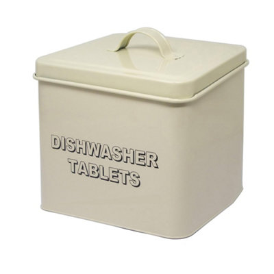 Enamel Home Sweet Cream Storage Tin Box Food Kitchen Retro Container ...