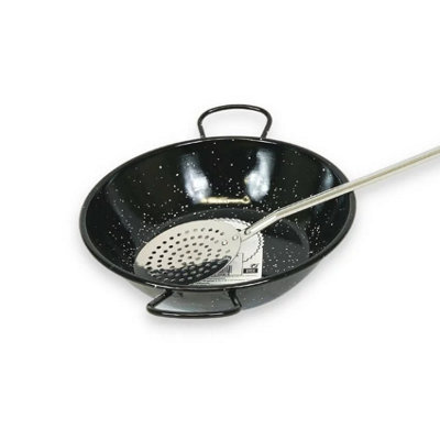 Enamelled Deep Frying Pan With Handles 28cm