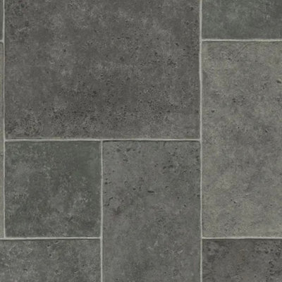 Encanto Slate Tile Vinyl by Remland (Petworth, 5m x 4m)