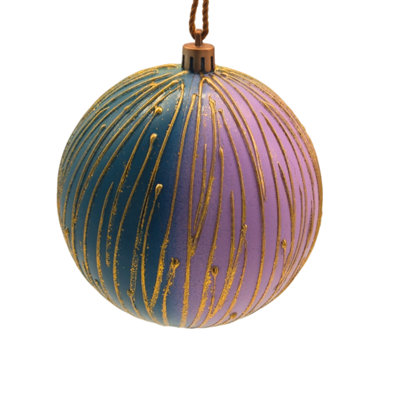 ENCHANTED 10CM TEXTURED MULTI-COLOURED BAUBLE 4PK